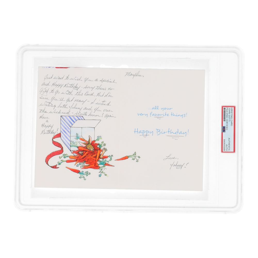 John Gotti Signed Birthday Card (PSA) | Pristine Auction