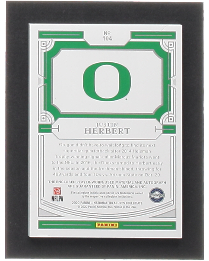 Justin Herbert 2020 Panini National Treasures Collegiate College ...