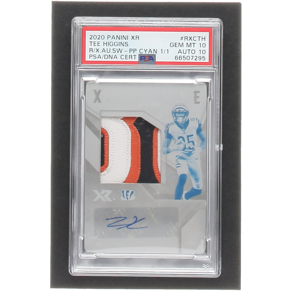 Tee Higgins 2020 Panini XR Rookie Xcellence Autograph Swatches Printing ...
