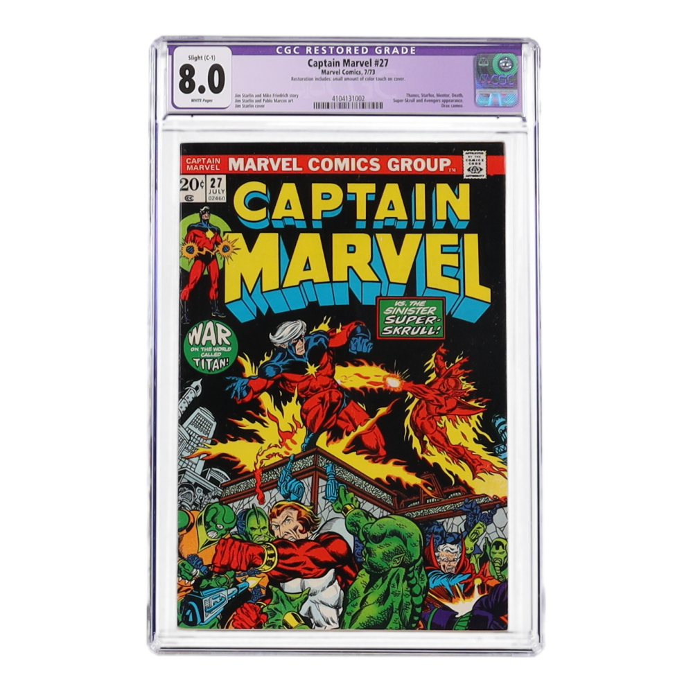 1973 "Captain Marvel" Issue #27 Marvel Comic Book (CGC Restored 8 ...