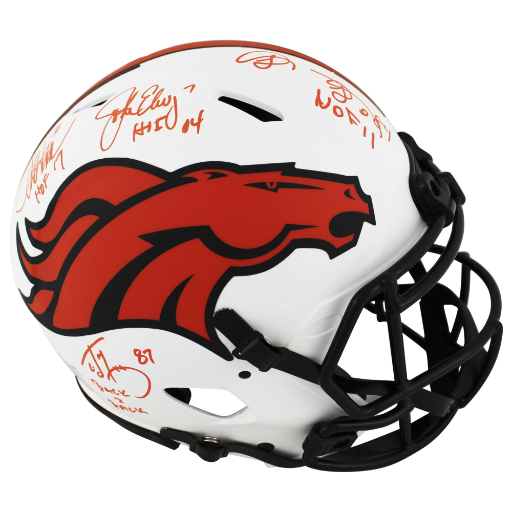 John Elway, Shannon Sharpe, Terrell Davis & Ed McCaffrey Signed Broncos ...