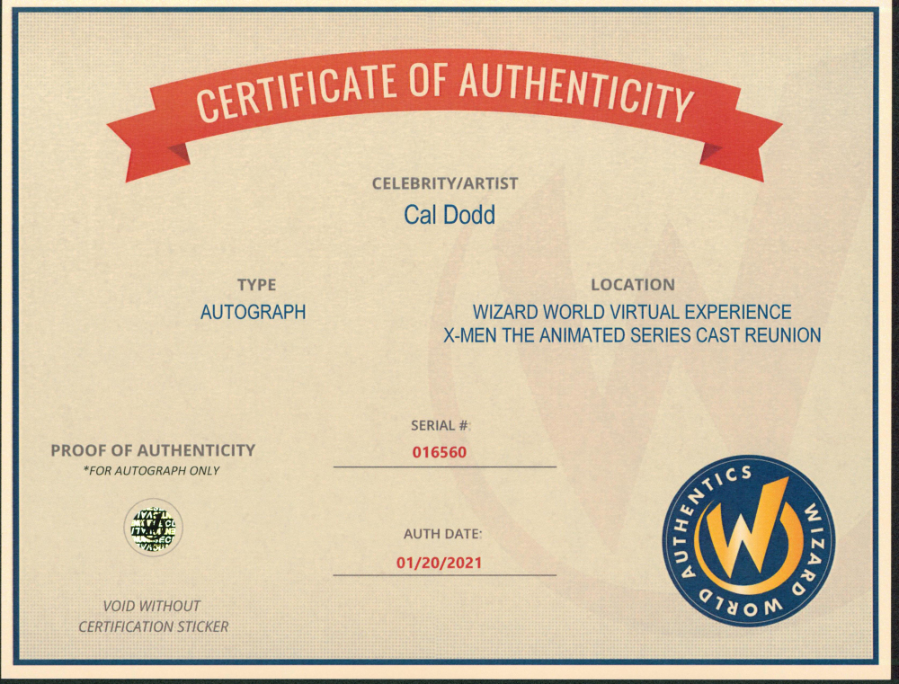 Cal Dodd Signed "X-Men The Animated Series" 8x10 Photo Inscribed ...