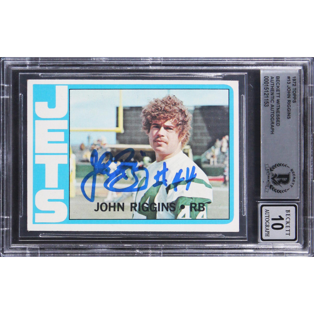 John Riggins Signed 1972 Topps #13 RC (BGS | Autograph Graded 10 ...