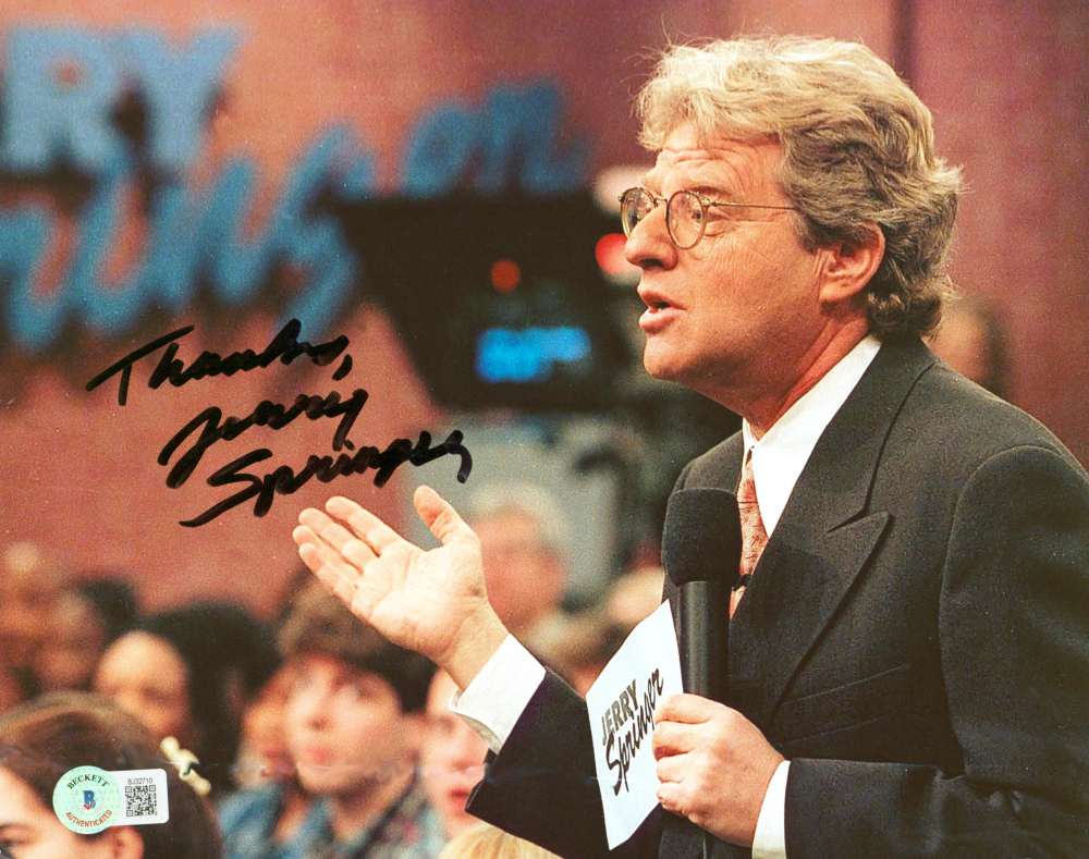 Jerry Springer Signed 8x10 Photo Inscribed "Thanks" (Beckett ...