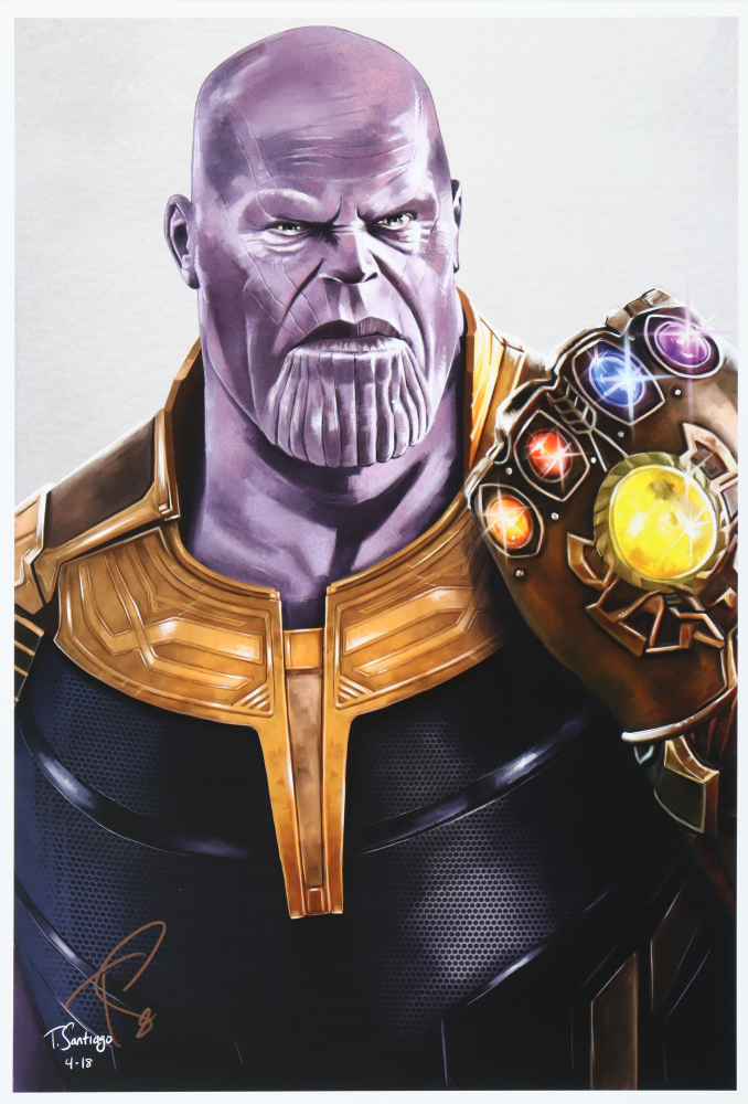 Thanos Marvel Comics 13x19 Signed Lithograph By Tony Santiago Pa