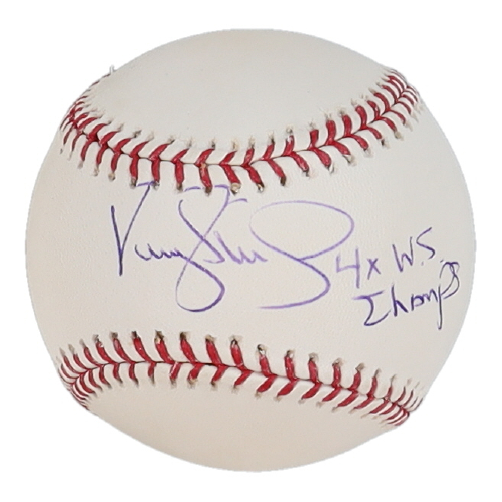 Darryl Strawberry Signed OML Baseball Inscribed "4x WS Champs" (JSA ...