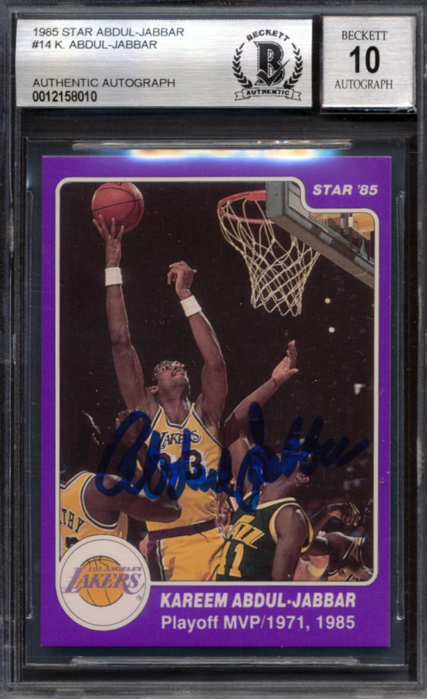 Kareem Abdul-Jabbar Signed 1985 Star #14 Playoff MVP (BGS | Autograph ...