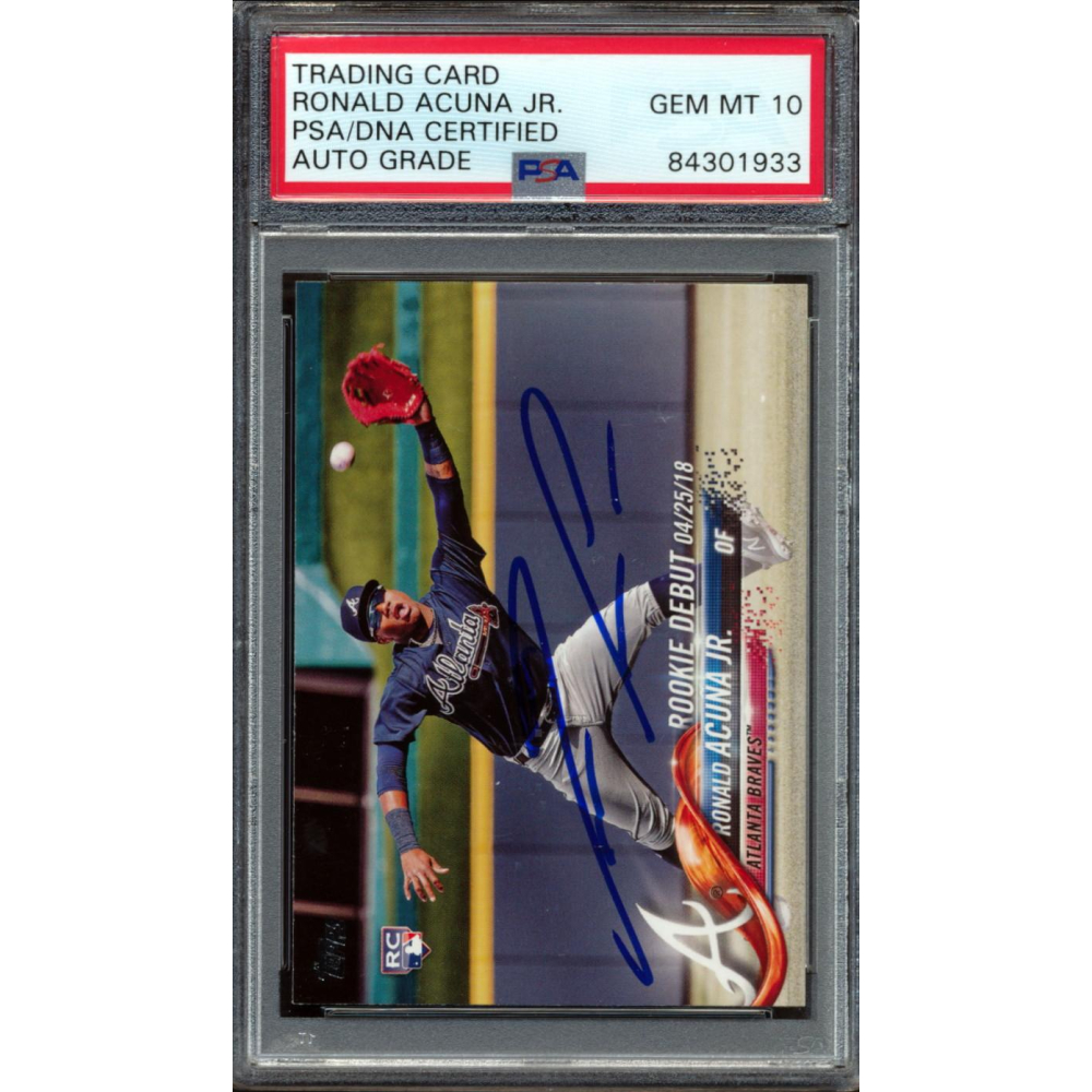 Ronald Acuna Jr. Signed 2018 Topps Update #US252 RD (PSA | Autograph ...