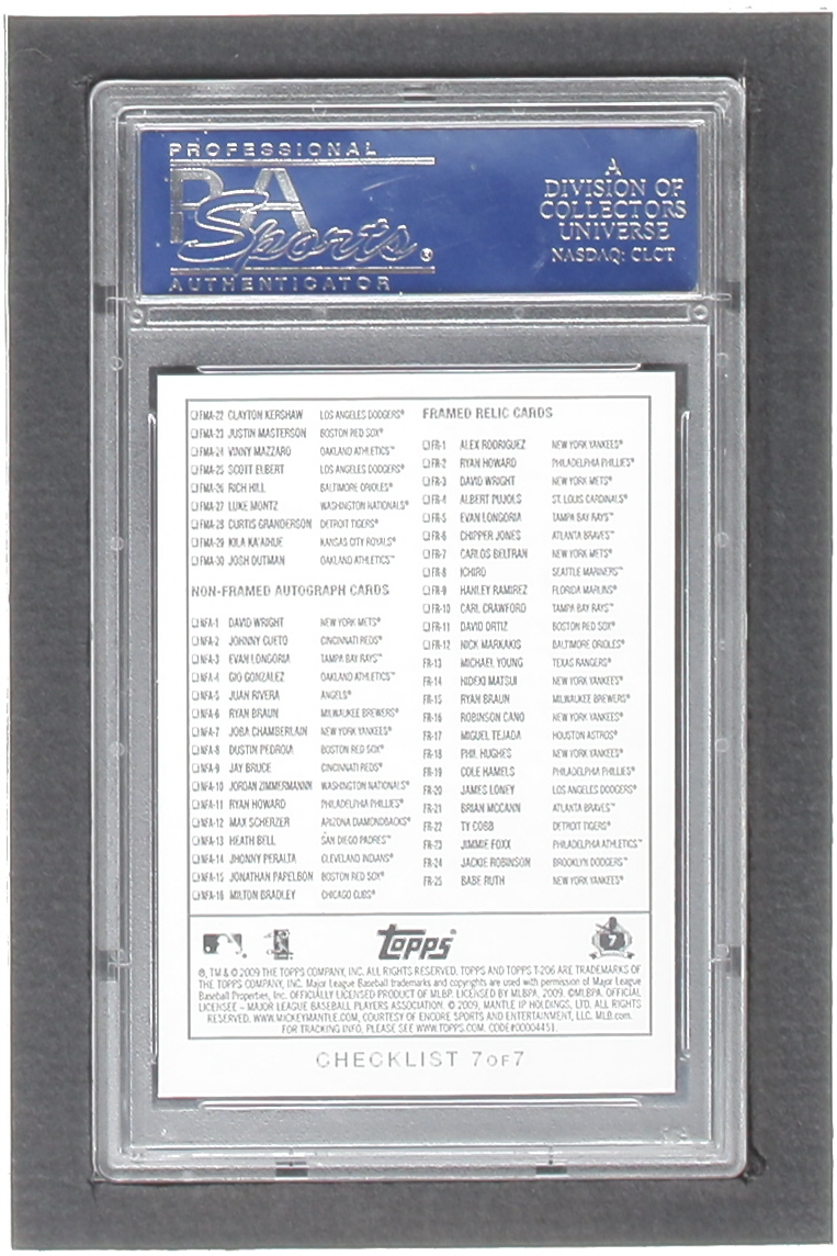 Mickey Mantle 2009 Topps 206 Checklists #7 (PSA 10) | Pristine Auction
