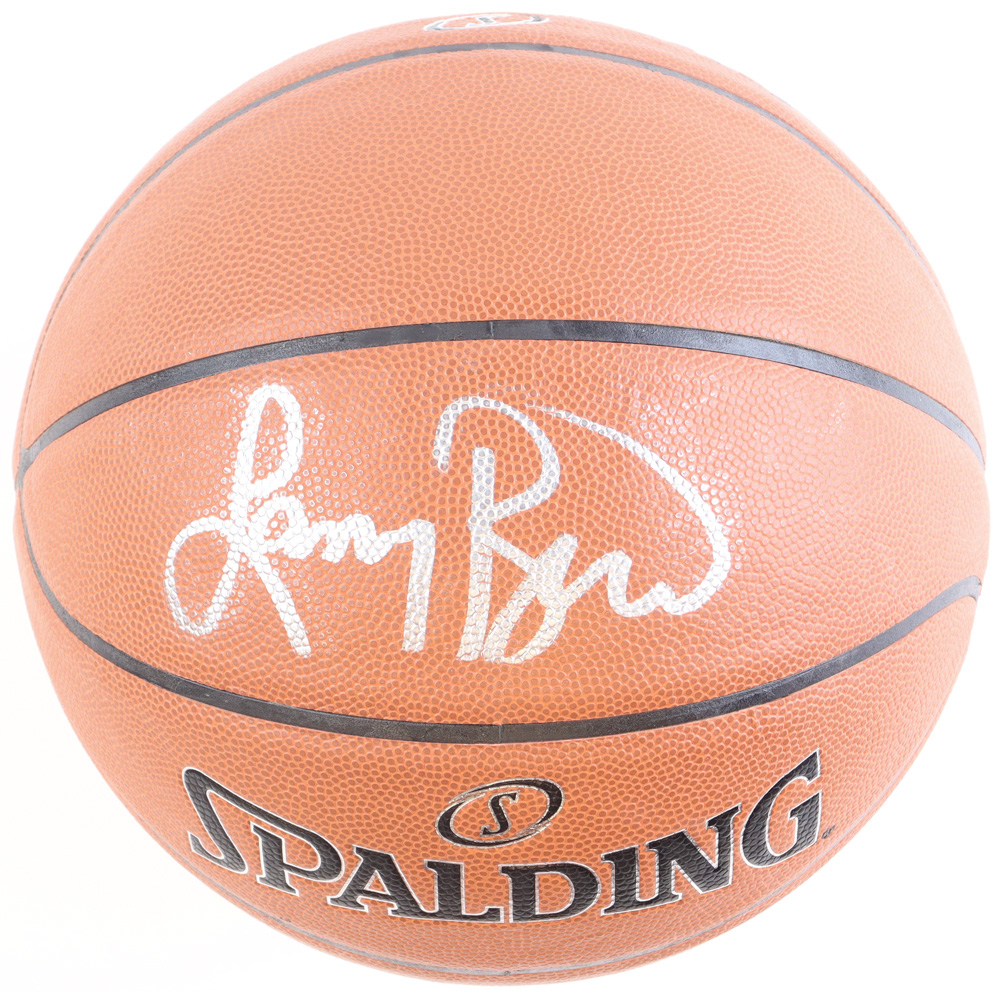 Larry Bird Signed Spalding Basketball With Acrylic Display Stand (Beckett) | Pristine Auction