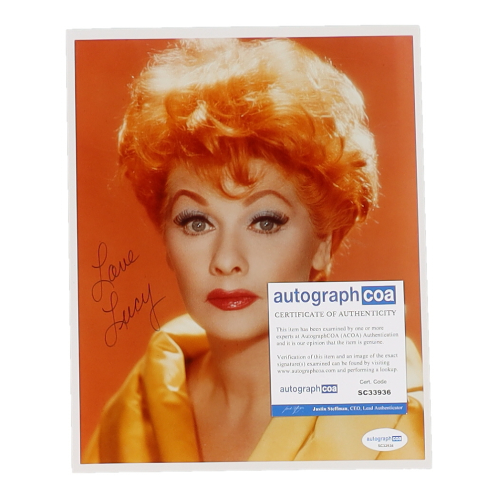 Lucille Ball Signed 8x10 Photo Inscribed "Love" (ACOA) | Pristine Auction