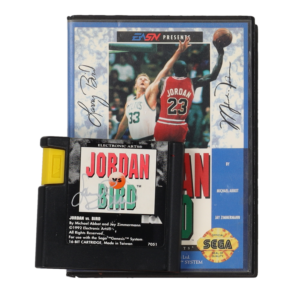 Larry Bird Signed "Jordan Vs Bird" Sega Genesis Game (Beckett) | Pristine Auction