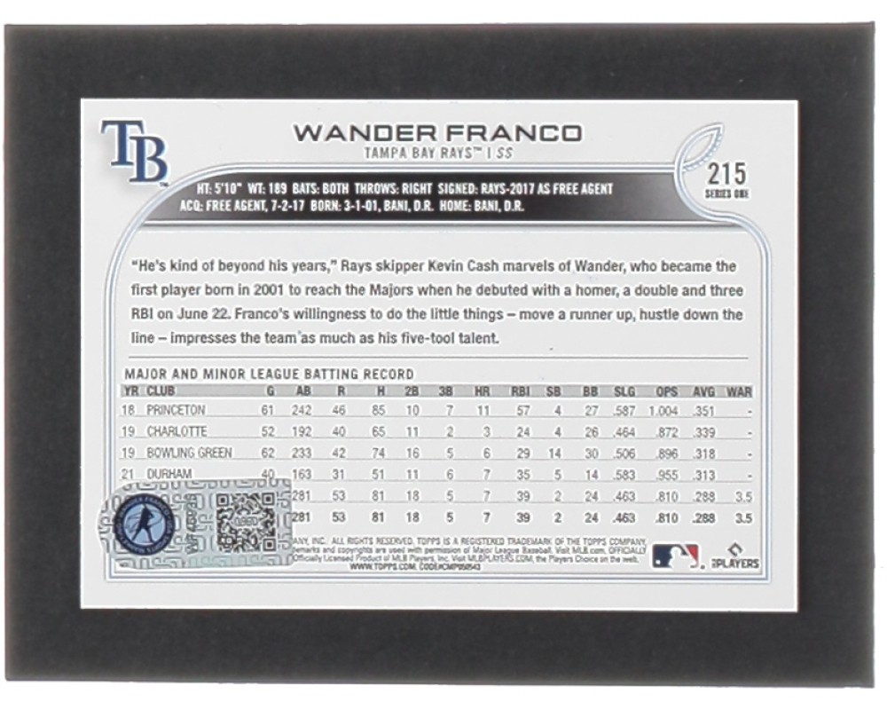 Wander Franco Signed 2022 Topps #215 RC (Franco) | Pristine Auction