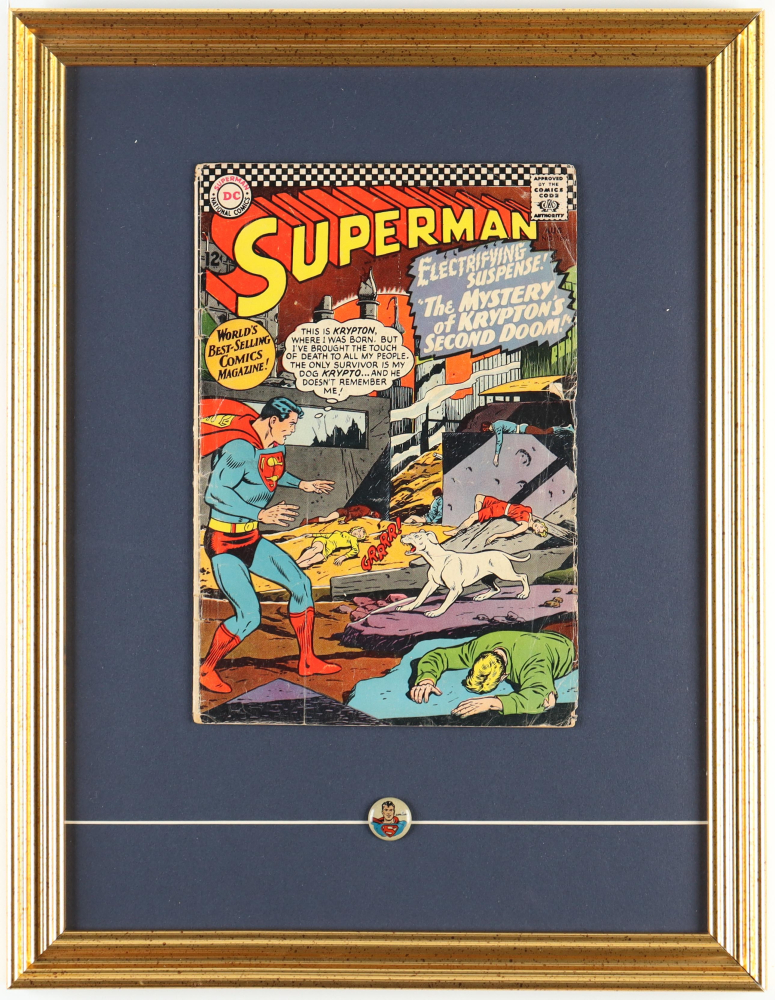 1966 "Superman" DC Comics Custom Framed Print with Vintage Superman Pin ...