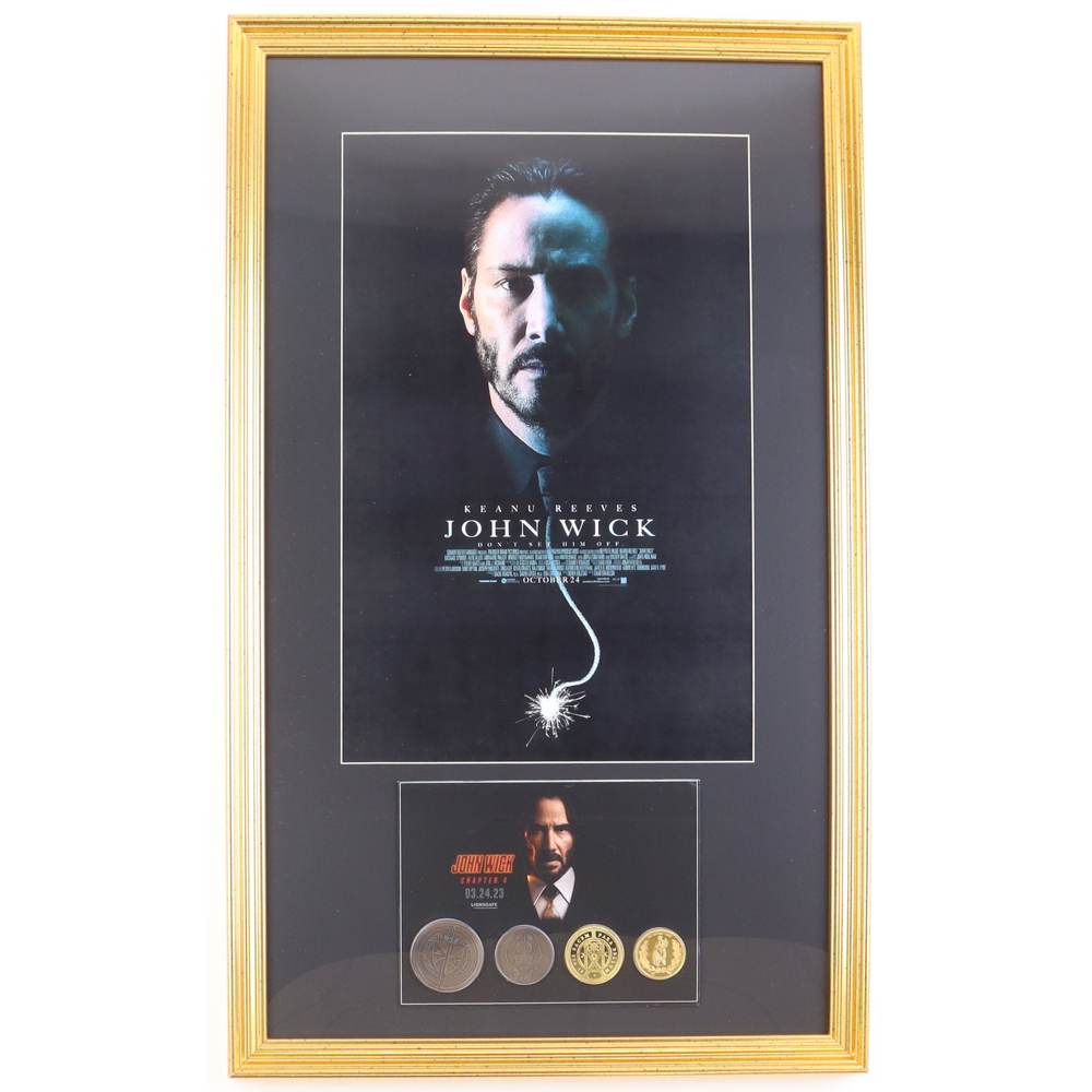"John Wick" Custom Framed Movie Poster Display with (4) Prop Coins ...