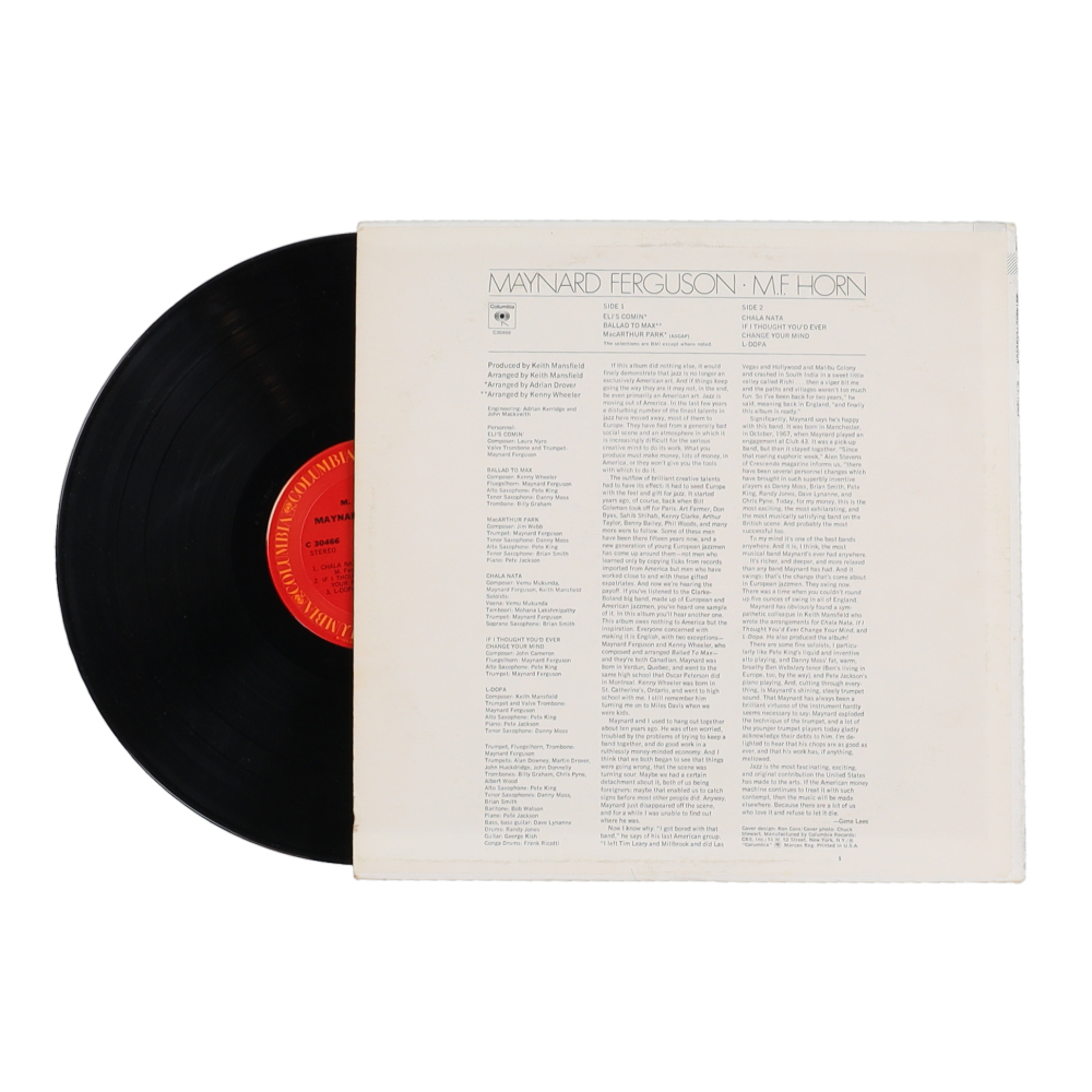 Maynard Ferguson Signed "M.F. Horn" Vinyl Record Album (Beckett ...