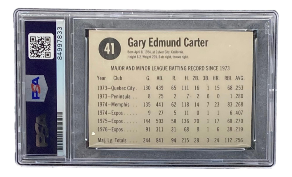Gary Carter Signed 1977 Hostess #41 (PSA) | Pristine Auction