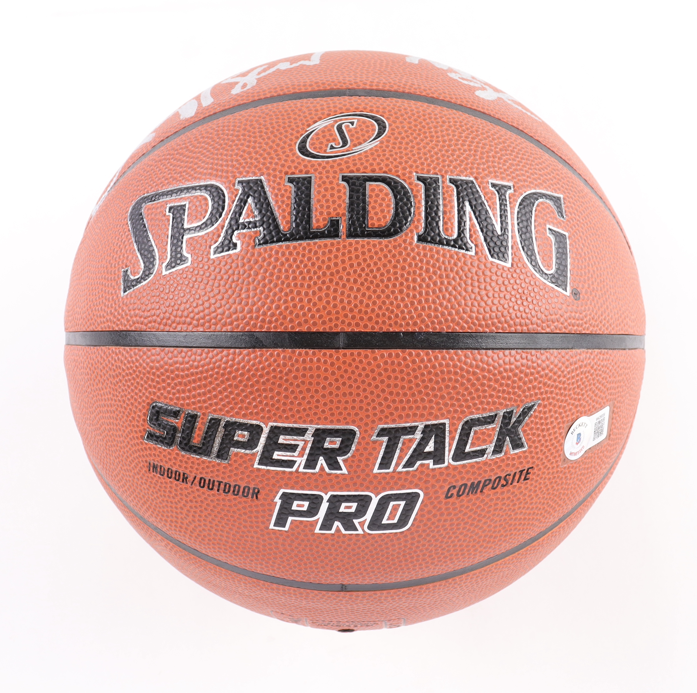 Larry Bird & Magic Johnson Signed Spalding Basketball With Acrylic ...