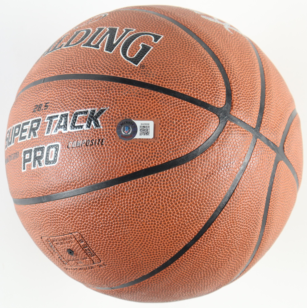 Magic Johnson & Larry Bird Signed Basketball with Display Case (Beckett ...