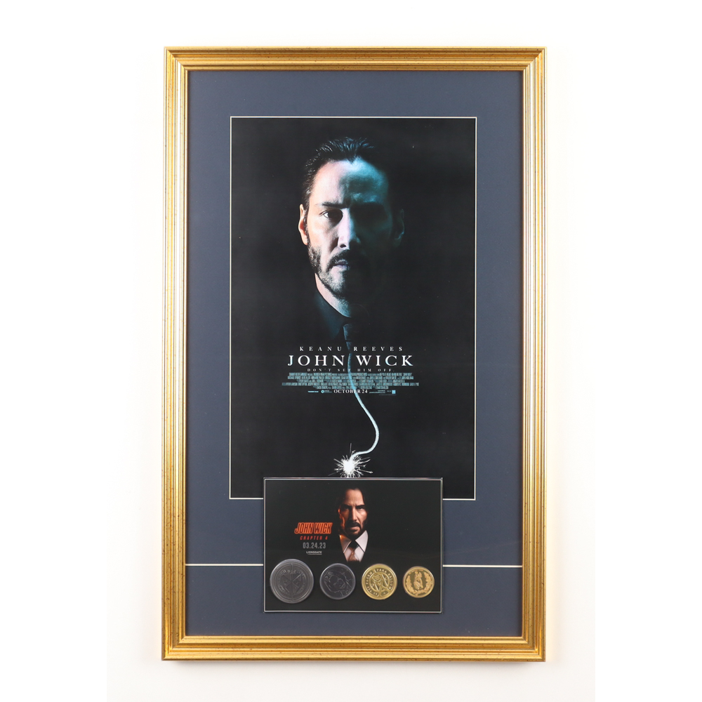 "John Wick" Custom Framed Movie Poster Display with (4) Prop Coins ...