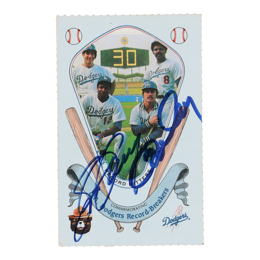 Steve Garvey Signed Dusty Baker / Ron Cey / Reggie Smith 1988 Dodgers ...