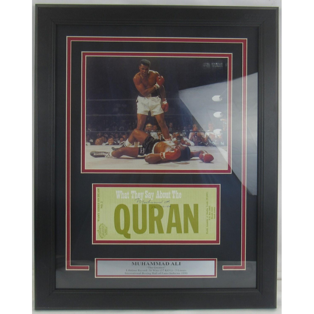 Muhammad Ali Signed 16x17 Custom Framed Photo Display with Islam ...