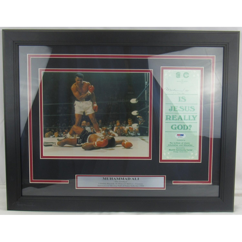 Muhammad Ali Signed 16x17 Custom Framed Photo Display with Islam ...
