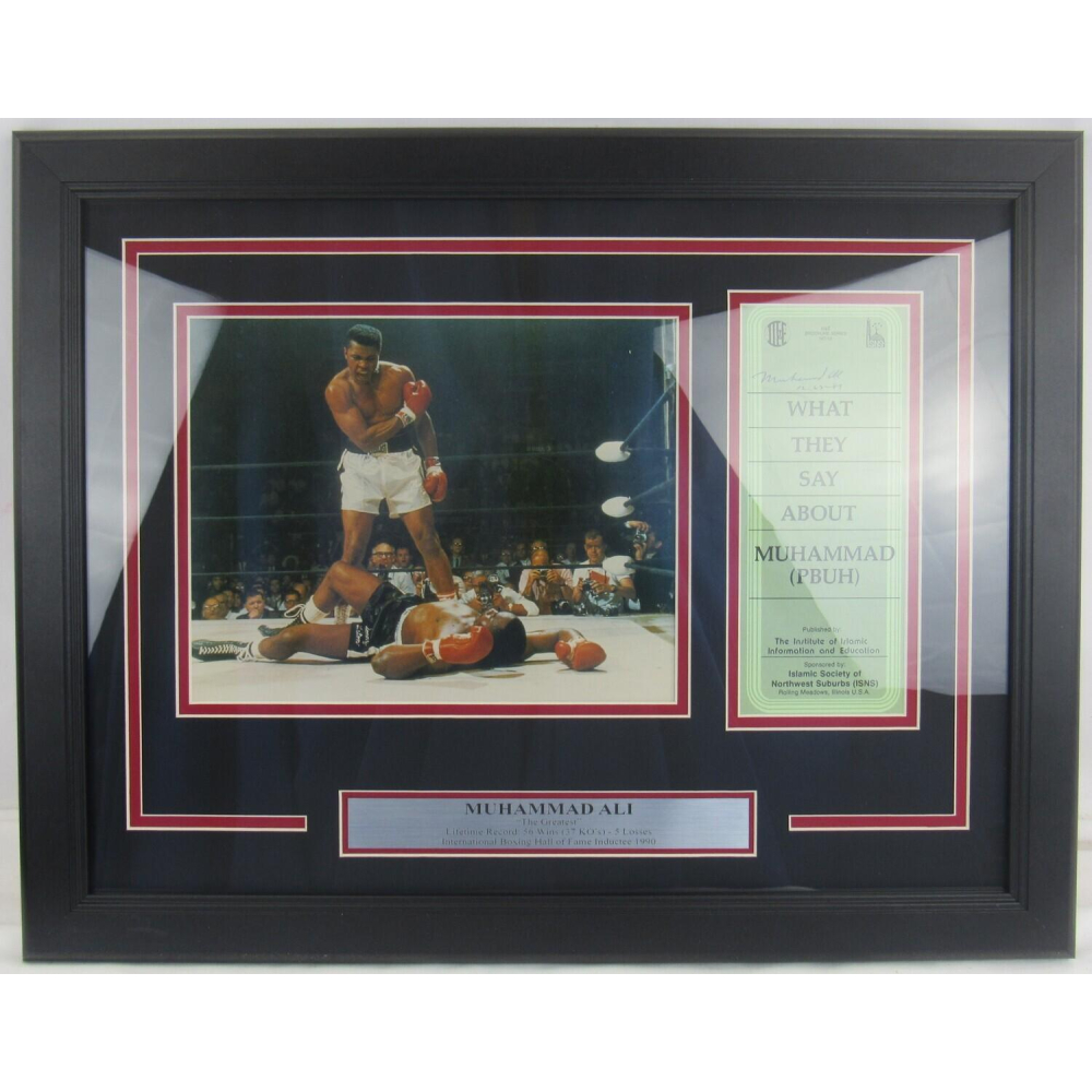 Muhammad Ali Signed 16x17 Custom Framed Photo Display with Islam ...