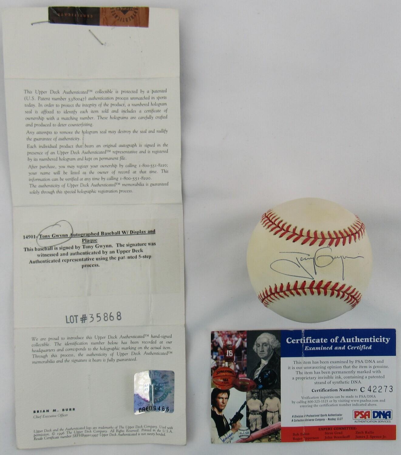 Tony Gwynn Signed ONL Baseball (PSA & UDA) | Pristine Auction