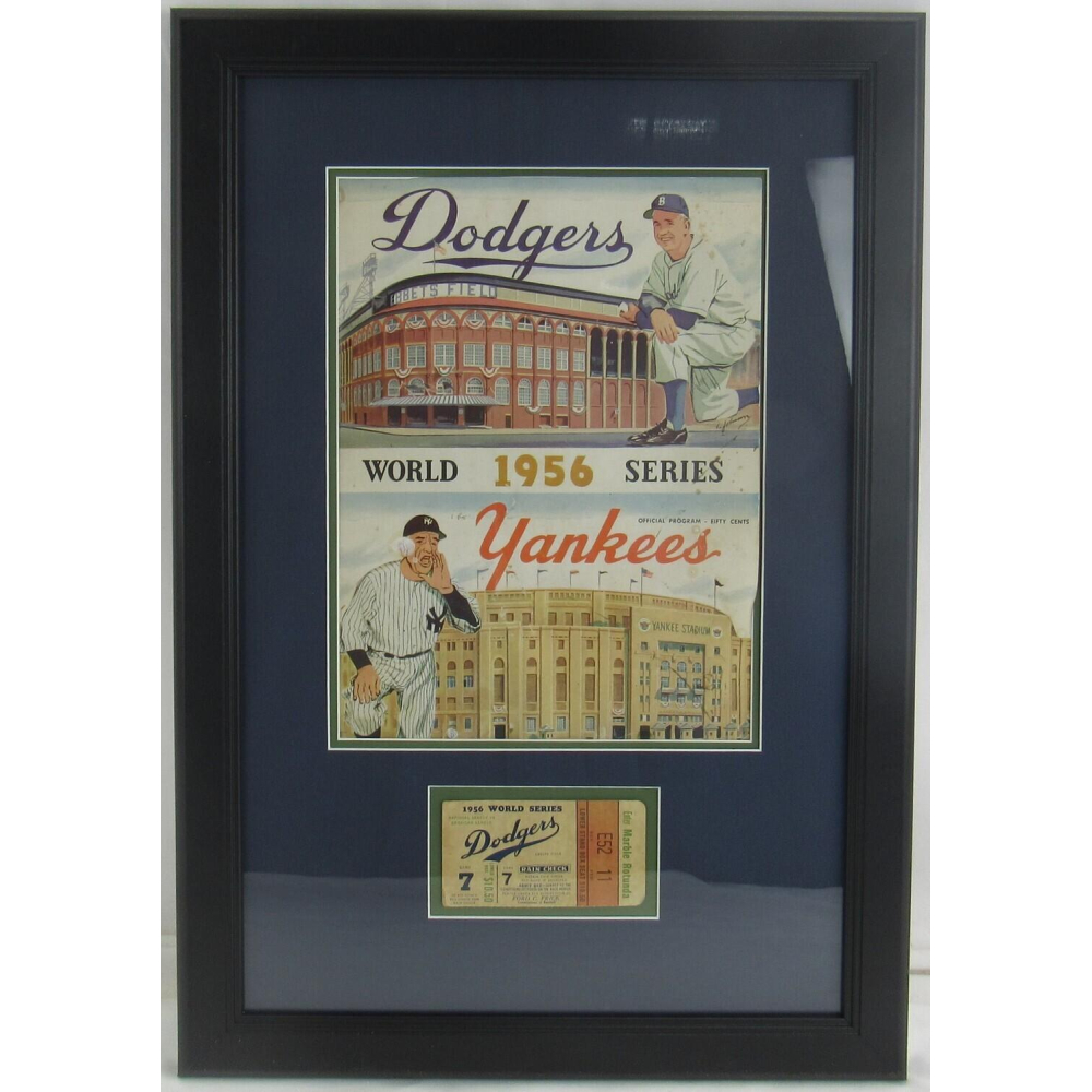 1956 World Series 15x22 Custom Framed Ticket Stub Display | Pristine ...