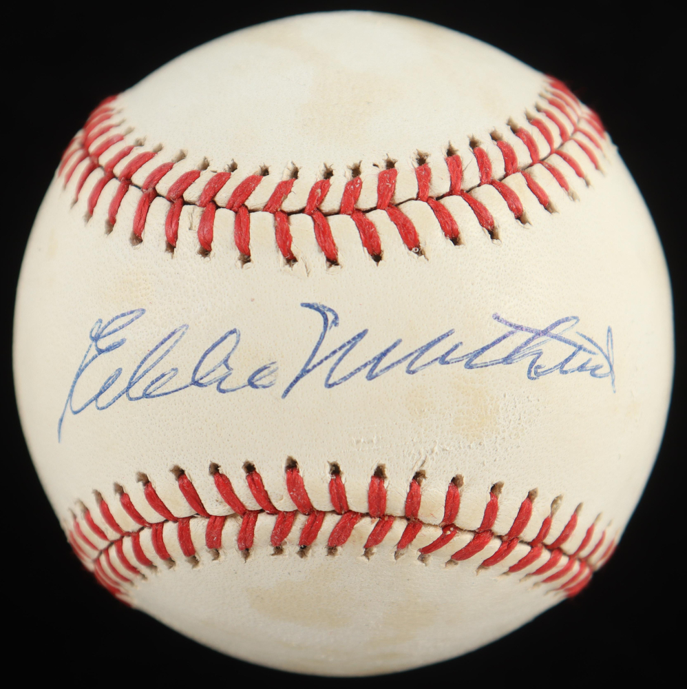 Eddie Mathews Signed ONL Baseball With Display Case (PSA) | Pristine ...