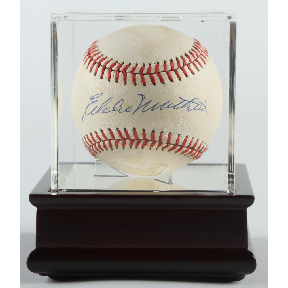 Eddie Mathews Signed ONL Baseball With Display Case (PSA) | Pristine ...