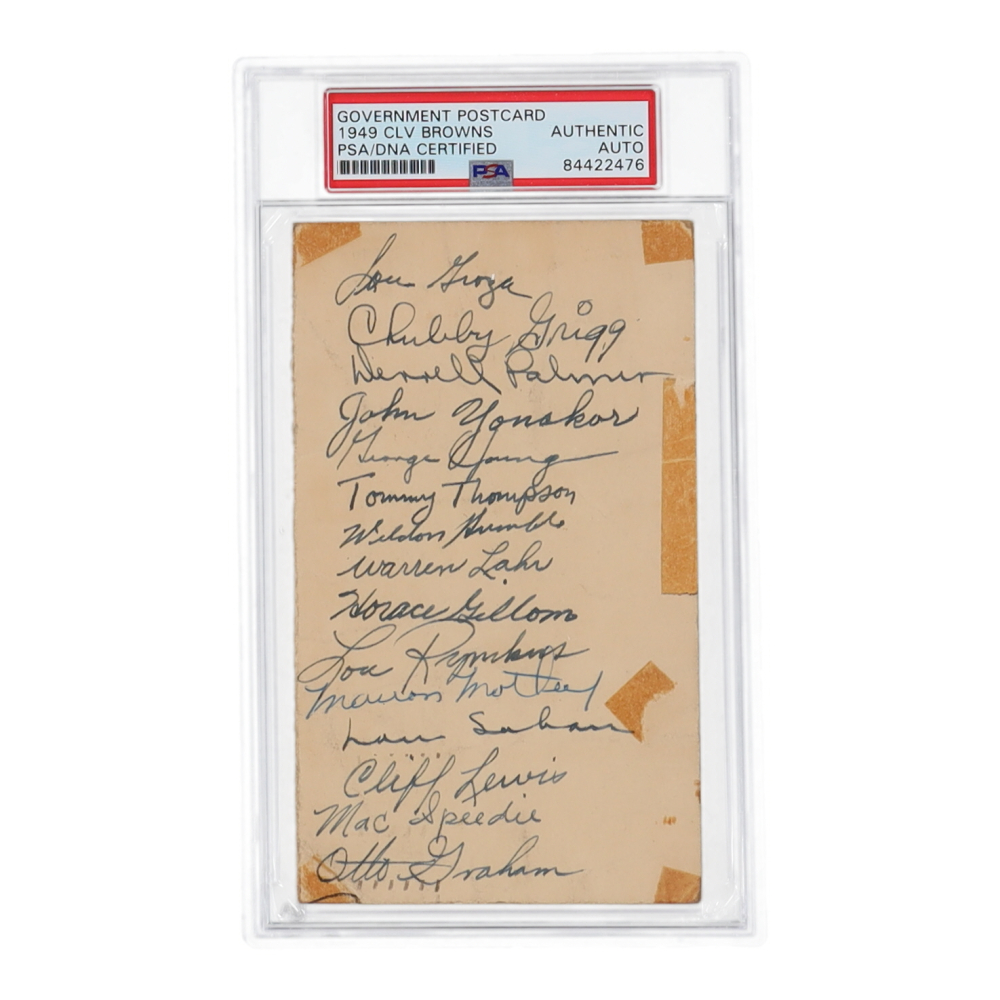 1949 Browns Team-Signed Vintage Government Postcard With Mac Speedie ...