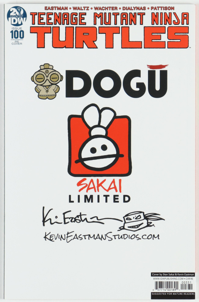 Kevin Eastman Signed "Teenage Mutant Ninja Turtles" #100 DOGU SAKAI ...