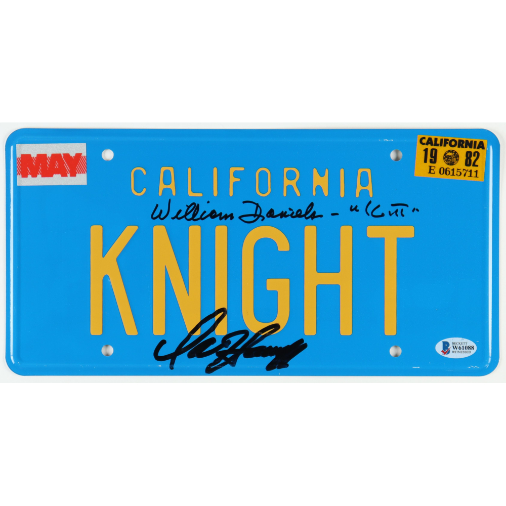 David Hasselhoff & William Daniels Signed "Knight Rider" License Plate ...