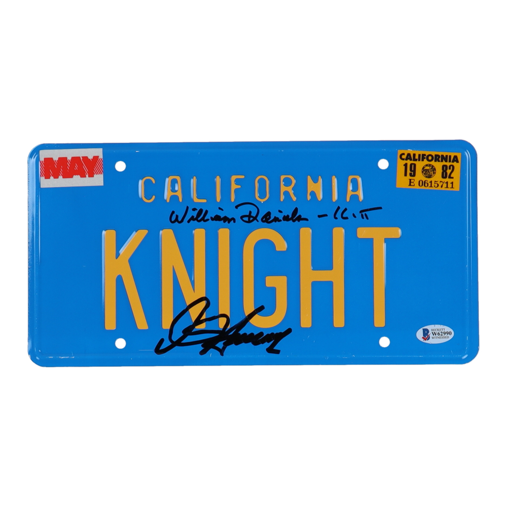 David Hasselhoff & William Daniels Signed "Knight Rider" License Plate ...