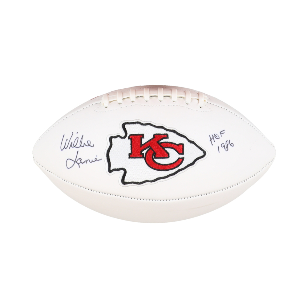 Willie Lanier Signed Chiefs Logo Football Inscribed "HOF 1986 ...