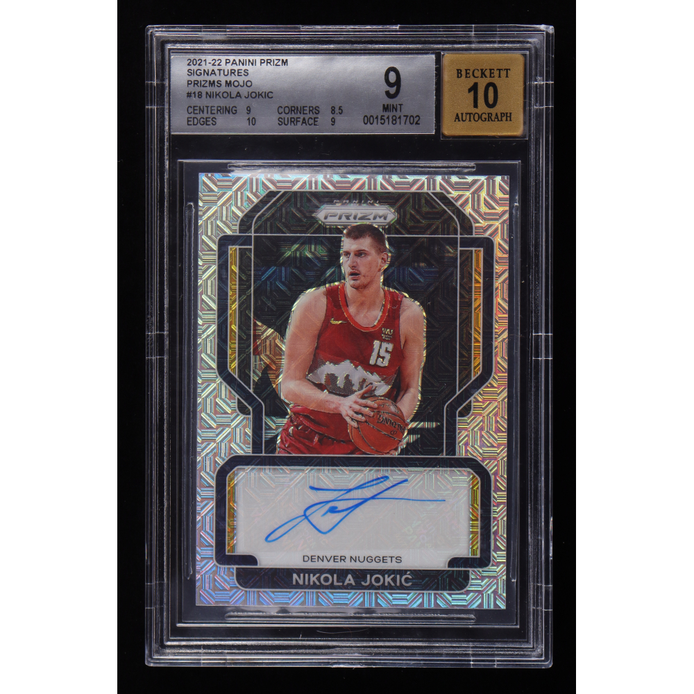 Nikola Jokic 2021-22 Panini Prizm Signatures Prizms Mojo #18 #1/25 (BGS ...