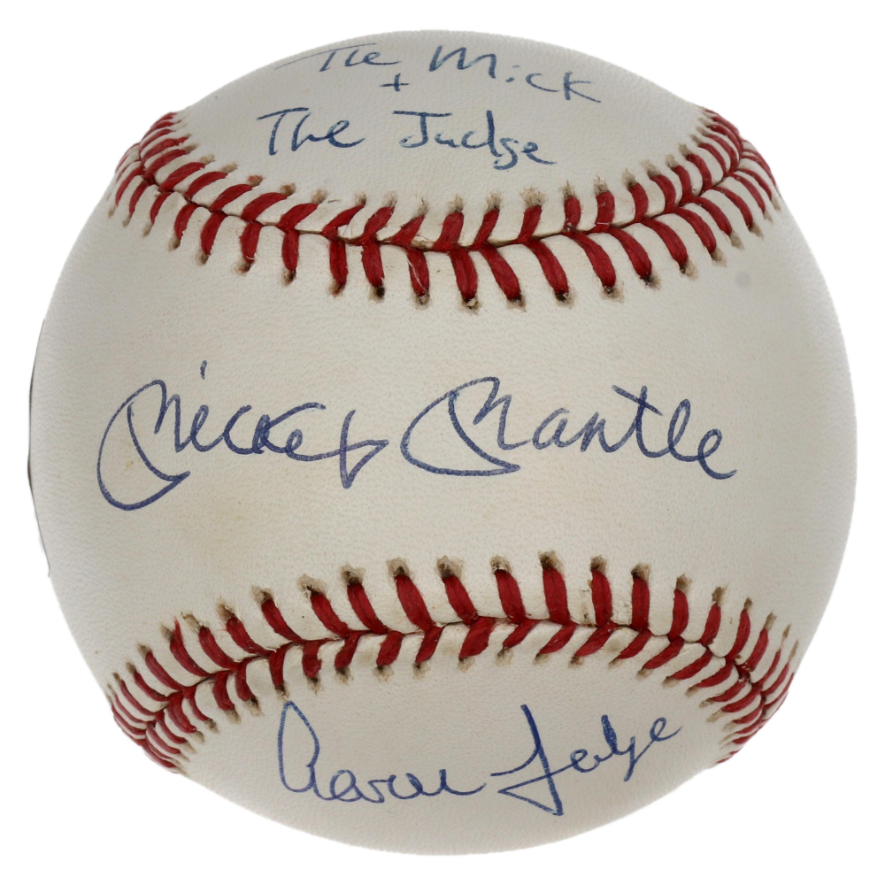 Mickey Mantle & Aaron Judge Signed Inscribed "The Mick & The Judge ...