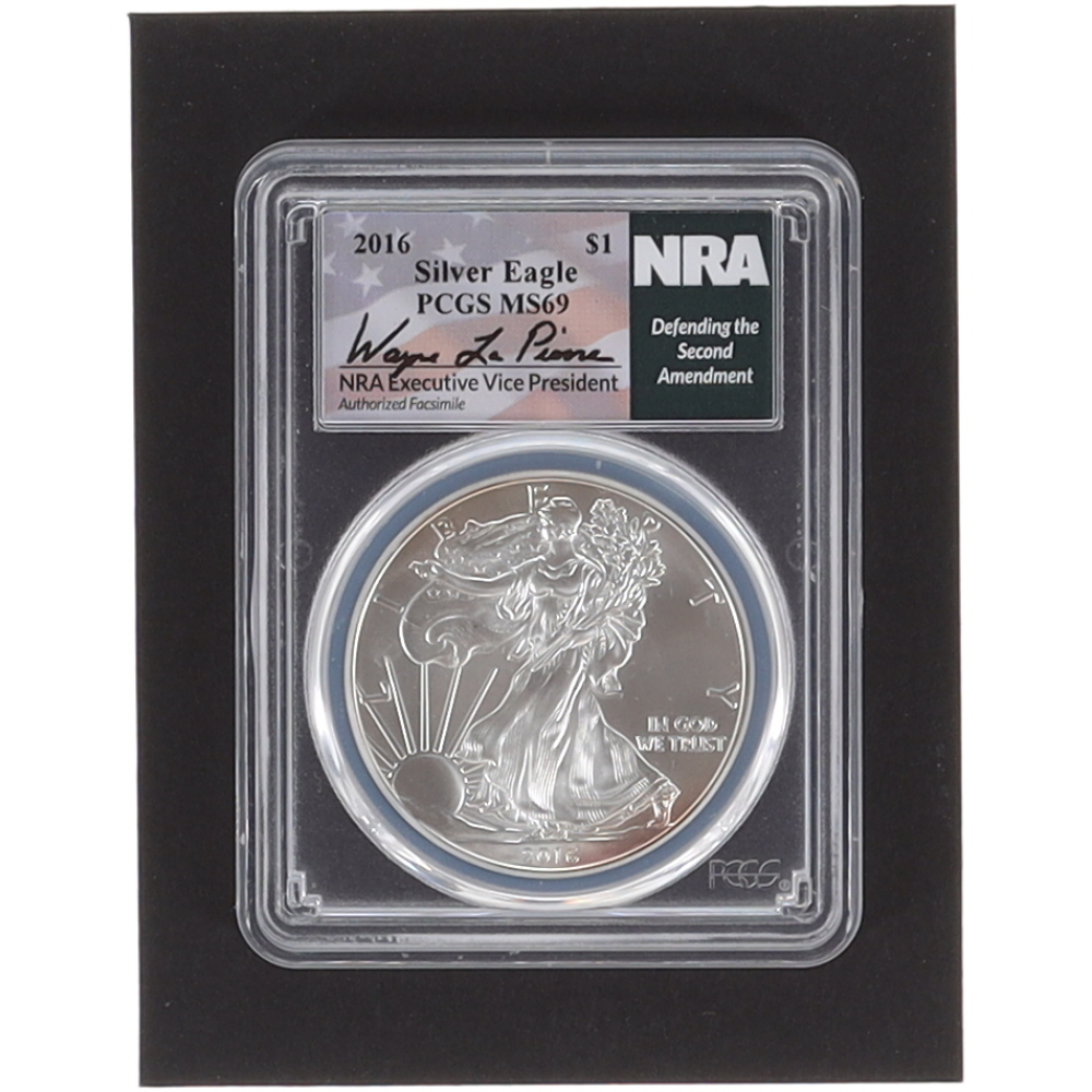 2016 American Silver Eagle - Signed by Wayne La Pierre - NRA Label ...