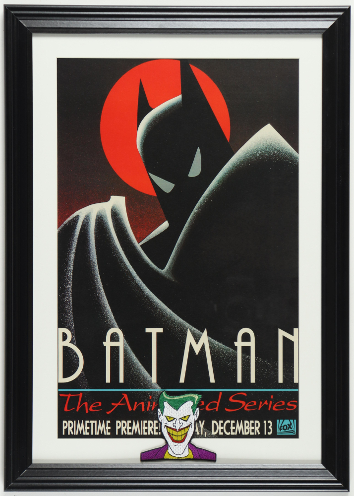 1992 "Batman: The Animated Series" Custom Framed Print with Joker Patch ...