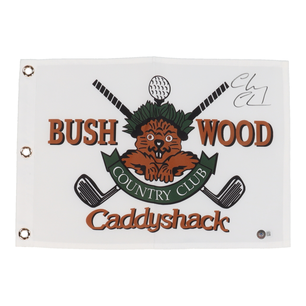 Chevy Chase Signed "Caddyshack" Bushwood Country Club Pin Flag (Beckett ...
