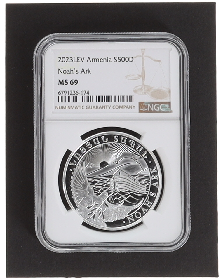 2023-LEV Republic of Armenia 500 Dram - Noah's Ark Silver Coin (NGC ...