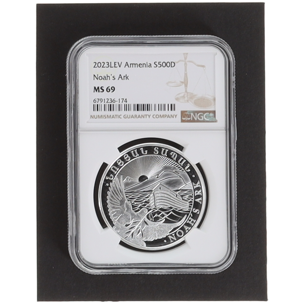2023-LEV Republic of Armenia 500 Dram - Noah's Ark Silver Coin (NGC ...