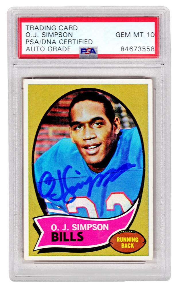 O.J. Simpson Signed 1970 Topps #90 RC (PSA | Autograph Graded 10 ...
