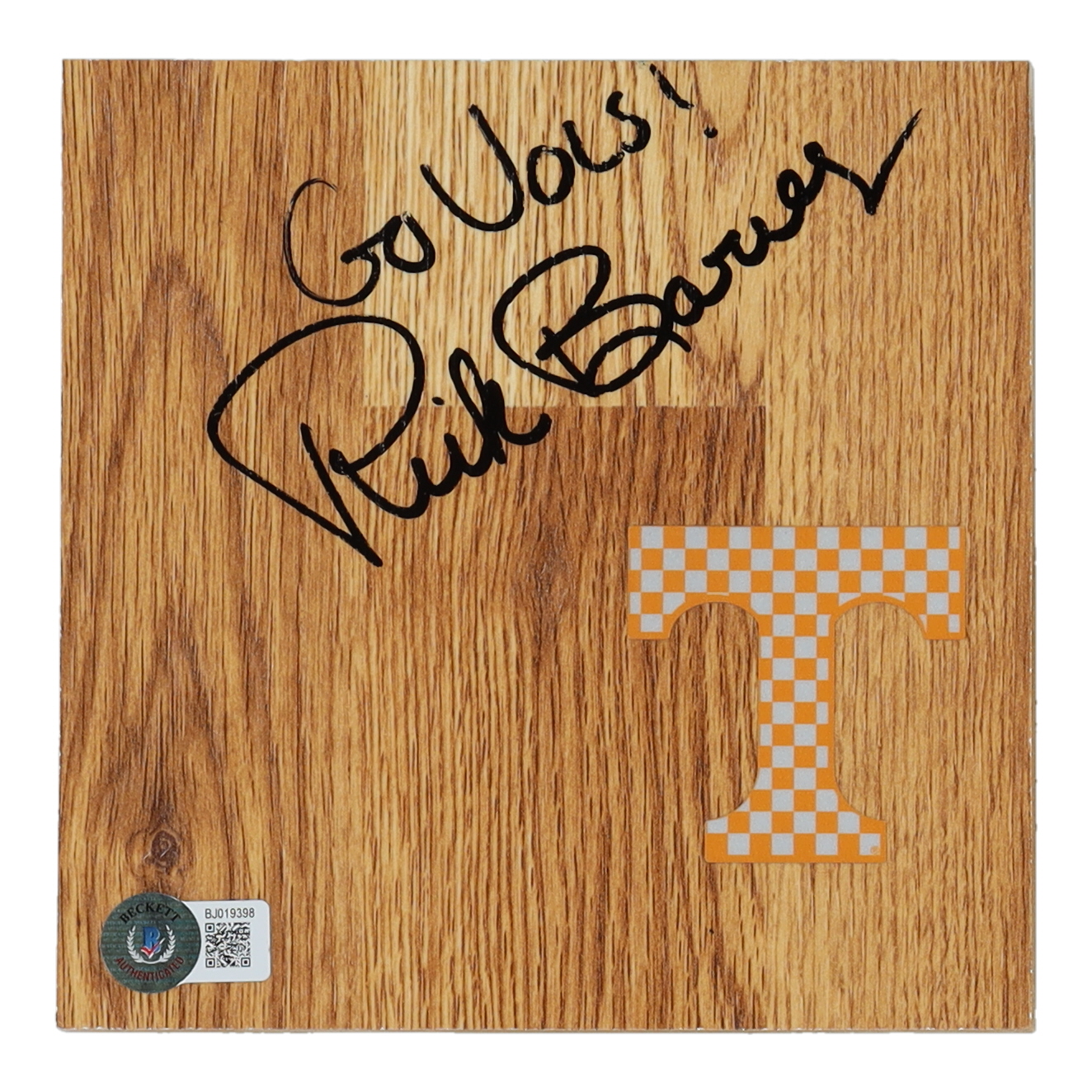Rick Barnes Signed Tennessee Volunteers Logo 6x6 Floor Piece Inscribed ...