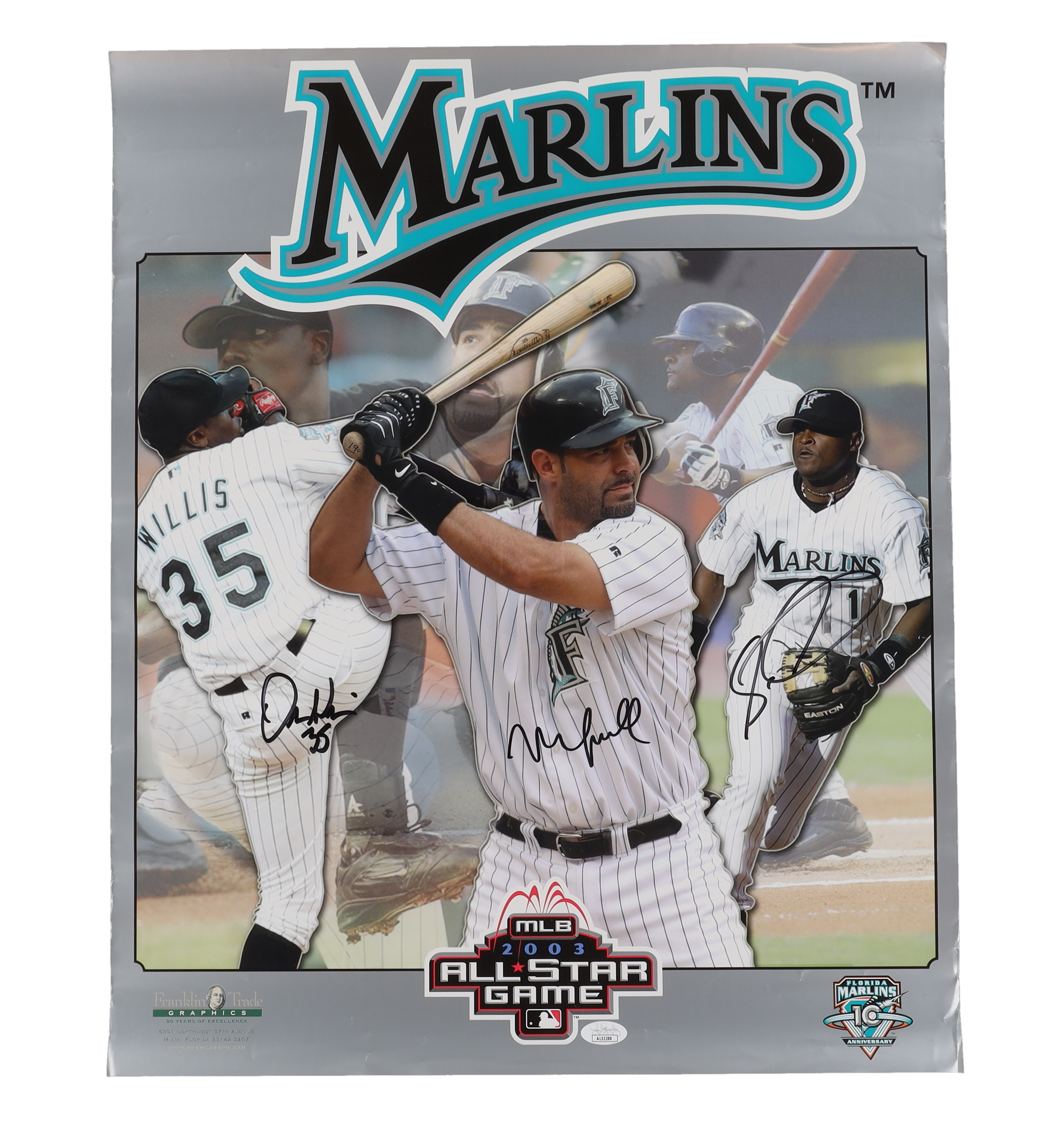Dontrelle Willis, Mike Lowell & Luis Castillo Signed Marlins 2003 All ...