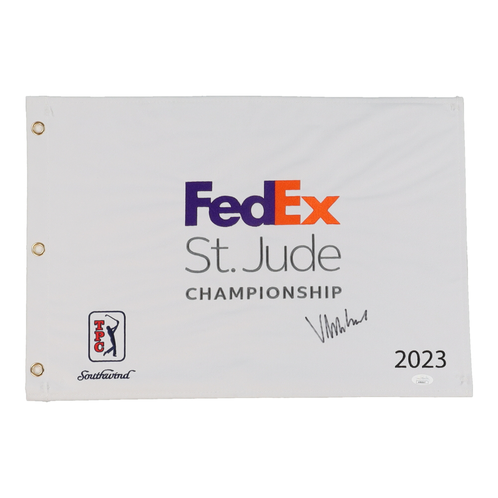 Viktor Hovland Signed 2023 FedEx St. Jude Championship Pin Flag (JSA ...