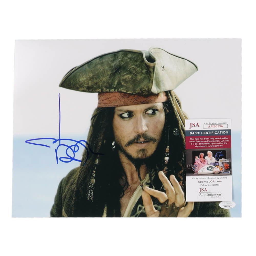 Johnny Depp Signed "Pirates of the Caribbean" 11x14 Photo (JSA ...