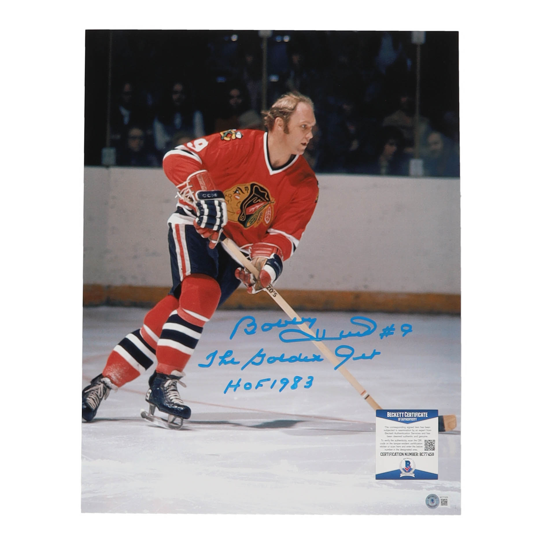 Bobby Hull Signed Blackhawks 16x20 Photo Inscribed "The Golden Jet ...